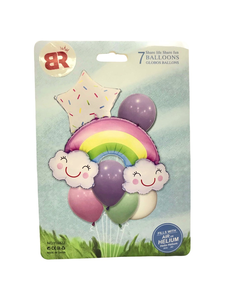 Globo Arco Iris GLOBO FOIL ARCOIRIS PASTEL Y NUBES 55X40CM